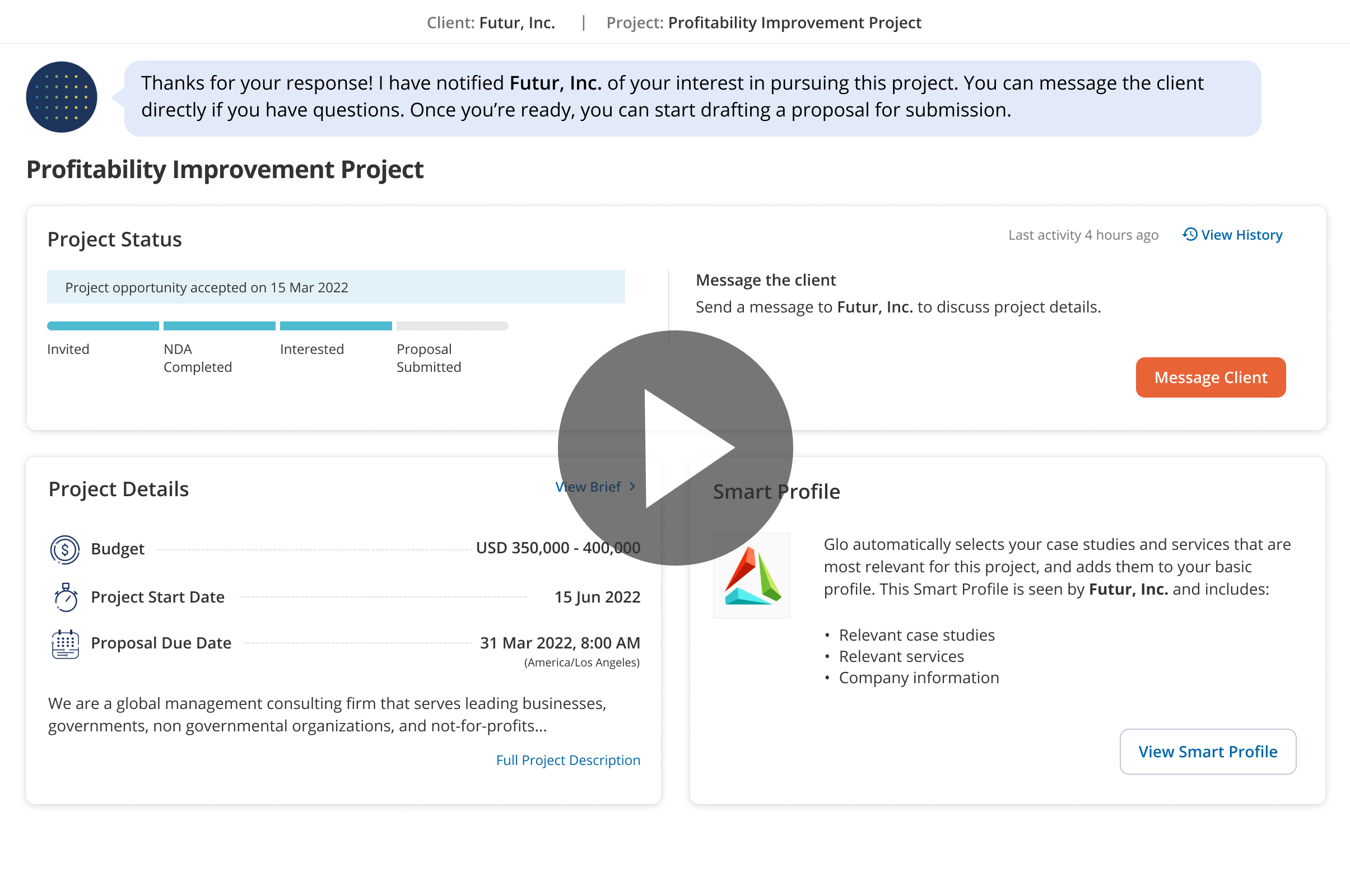 Project Overview and List View Page